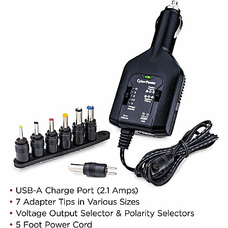 CyberPower Universal Power Adapter Black CYBCPUDC1U2000 - Office Depot