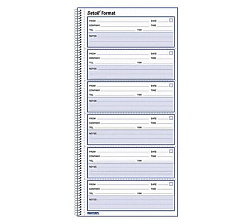 Rediform Voice Mail Log Book 5 58 x 10 58 600 Sheets 50 Recycled Blue ...