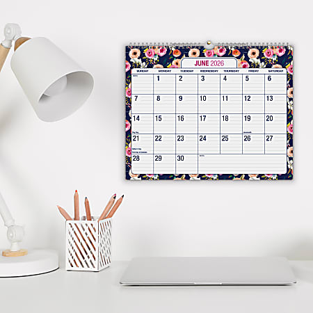 2026 2027 Excello Brands Academic Year Large Print Wall Calendar 15 x ...