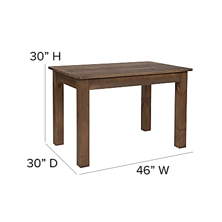 Flash furniture rectangular antique rustic solid pine farm dining table store