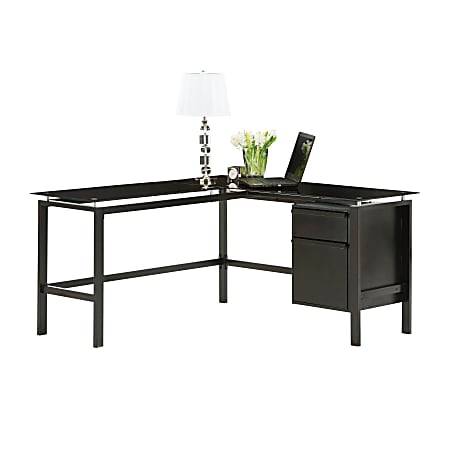 Realspace Lake Point 56 W L Shaped Corner Desk With 56 W Return Black Office Depot