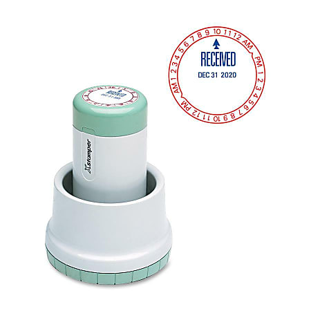 Xstamper XpeDater Two Color Rotary Stamp Time - Office Depot