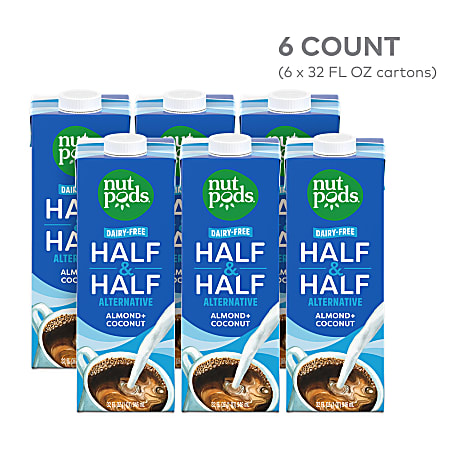 Nutpods Unsweetened Non Dairy Half Half Creamer 32 fl oz cartons 6 pack ...
