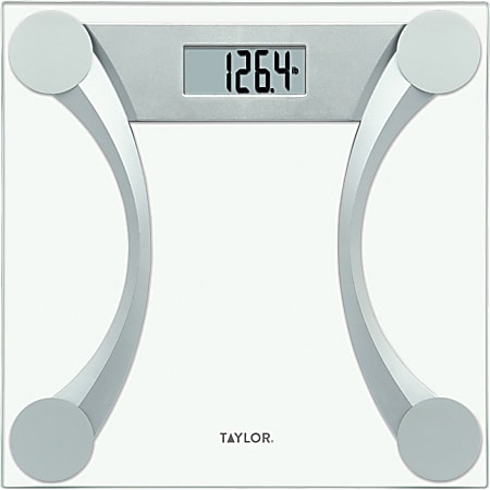 Taylor 76024192 Clear Glass Digital Scale 400 lb Clear Office Depot