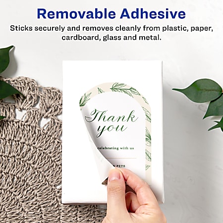 Avery Removable Labels With Sure Feed 94126 RMP50 Arched 3 x 2 14 White ...