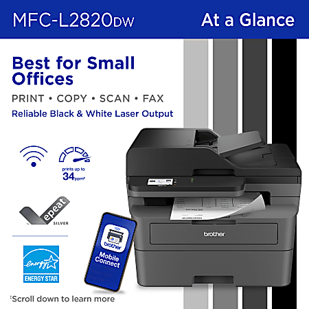 Brother MFC L2820DW Wireless Compact Monochrome All in One Laser ...