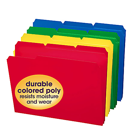 Smead Poly File Folders 9 12 x 11 12 13 Cut Assorted Colors Box Of 24 ...