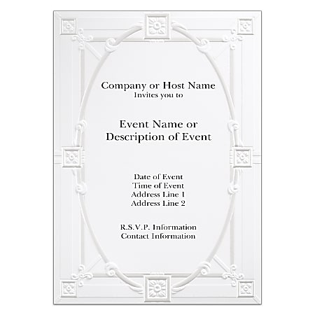 Custom Printed Premium Invitations, 7 3/4" x 5 1/2", Corners & Oval ...