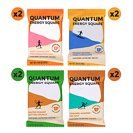 Quantum Energy Squares Variety Pack Pack Of 8 Bars - Office Depot