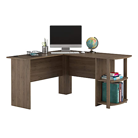 Ameriwood Home Dakota 51 W L Shaped Computer Desk With Bookshelves Rustic Oak ODP Business Solutions