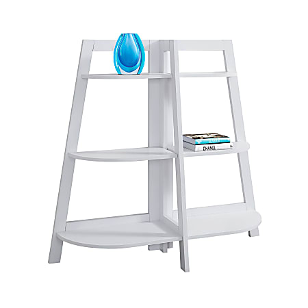 Monarch Specialties 6 Shelf Half Moon Etagere Bookcase White - Office Depot