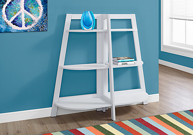 Monarch Specialties 6 Shelf Half Moon Etagere Bookcase White - Office Depot
