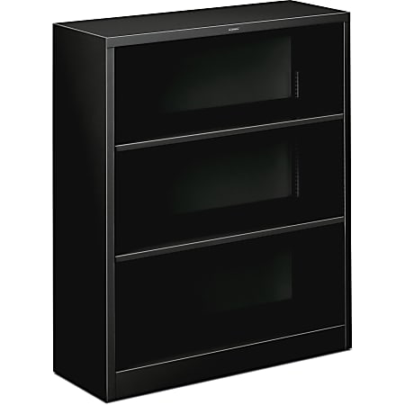HON Brigade Steel Bookcase 3 Shelves Black Office Depot