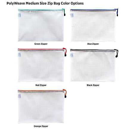 Custom 1 Color Printed Medium Document Size Mesh PolyWeave Zipper ...