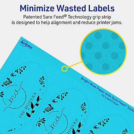 Avery Printable Labels With Sure Feed Technology 94058 BBP20 Oval 4 14 ...