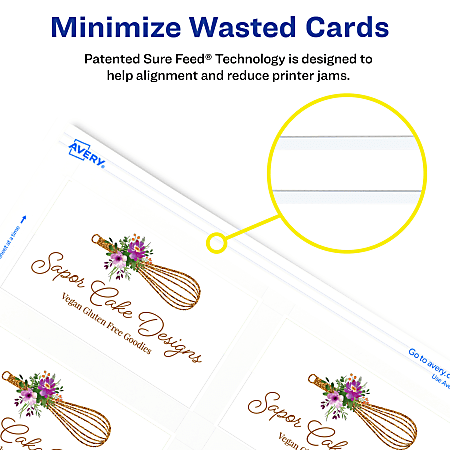 Avery Printable Clean Edge Business Cards With Sure Feed Technology for ...