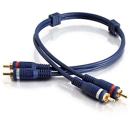C2G 35ft Velocity RCA Stereo Audio Cable RCA Male RCA Male 35ft Blue ...