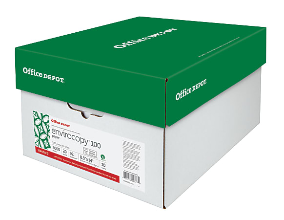 Office Depot EnviroCopy Paper Legal Size 8 12 x 14 20 Lb 100percent ...