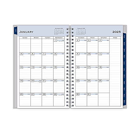 2025 Blue Sky WeeklyMonthly Planning Calendar 5 x 8 PassagesSolid Gray ...