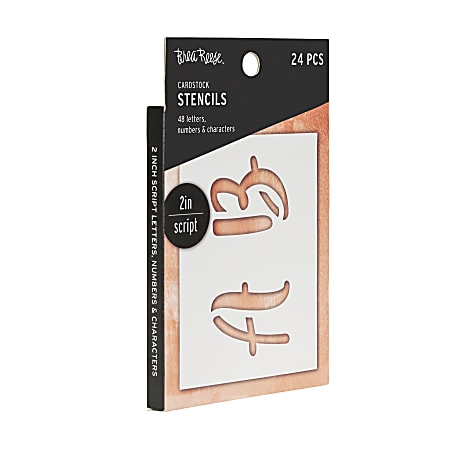 Brea Reese Script Cardstock Stencils 2 White Pack Of 24 Stencils ...