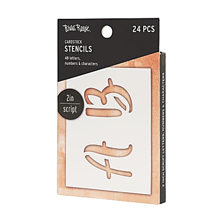Brea Reese Script Cardstock Stencils 2 White Pack Of 24 Stencils ...