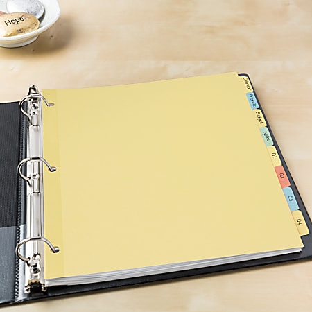 Avery Write On Paper Dividers For 3 Ring Binders 8.5 x 11 8 Tab Set ...