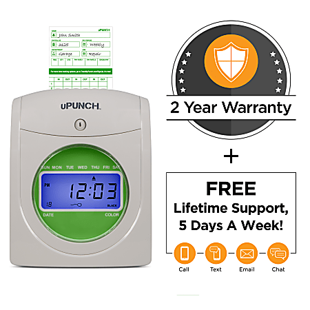 uPunch UB1000 Electronic Punch Card Time Clock Bundle - Office Depot