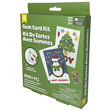 Little Yellow Bicycle Gem Art Card Kit Holiday - Office Depot