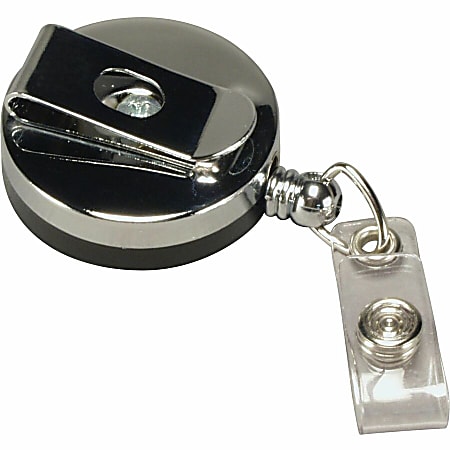 SICURIX Heavy Duty ID Card Reel Belt Clip Black 1 Each - Office Depot