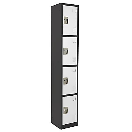 Alpine AdirOffice 4 Tier Steel Lockers 72 H x 12 W x 12 D BlackWhite ...