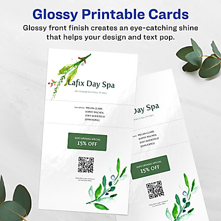 Avery Printable Postcards 95280 GWC25 Rectangle 6 x 11 Glossy White ...