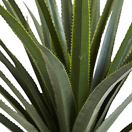 Nearly Natural 4H Plastic Spiked Agave Plant With Pot Green - Office Depot