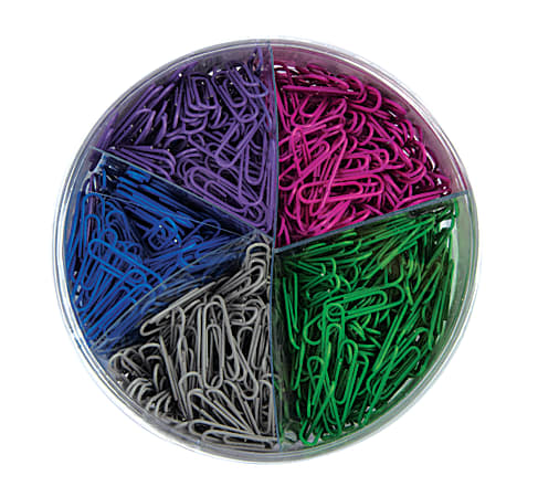 Office Depot Brand Paper Clips Tub Of 1000 No. 1 Assorted Colors - Office Depot