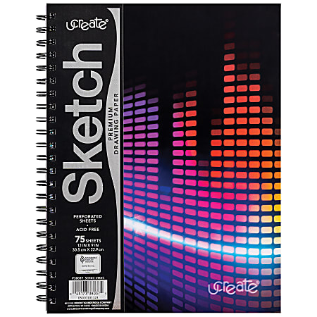 UCreate Fashion Poly Sketch Books 75 Sheets 12 x 9 Unruled Sonic Vibes ...