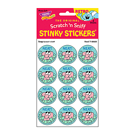 Trend Retro Scratch n Sniff Stinky Stickers NeatSoap Scent 24 Stickers ...