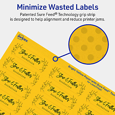 Avery Print To The Edge Labels With Sure Feed Technology And Easy Peel ...