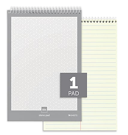 Office Depot Brand Steno Book 6 x 9 Gregg Ruled 70 Sheets Greentint ...