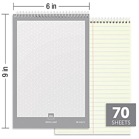 Office Depot Brand Steno Book 6 x 9 Gregg Ruled 70 Sheets Greentint ...