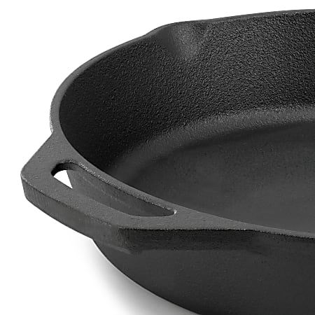 MegaChef Pre Seasoned Cast Iron Skillet With Cast Iron Lid 12 Black ...