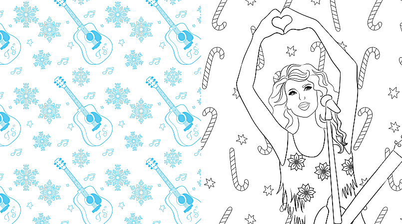 taylor swift christmas coloring pages