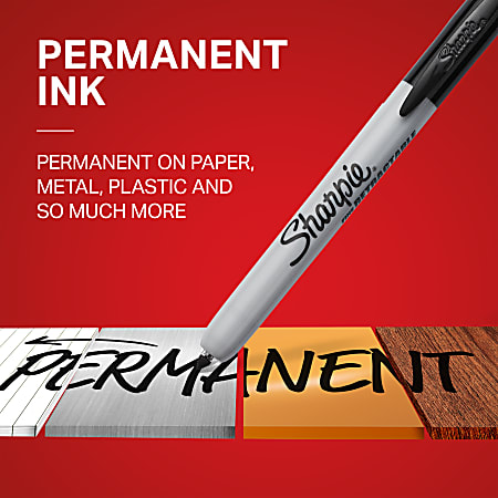 Sharpie Retractable Permanent Markers Fine Point Red Box Of 12 - Office ...