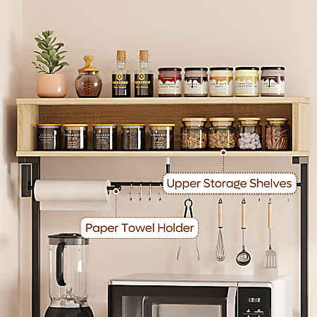 Bestier Bakers Rack With Power Outlets And Storage Shelf 5 Tier 65 H x ...