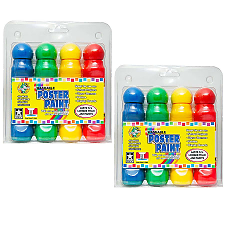 Crafty Dab Washable Poster Paint Markers Assorted Colors Pack Of 4 ...