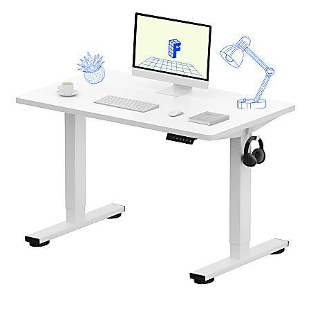 FlexiSpot E2 Electric 42 W Adjustable Height Standing Desk White ...