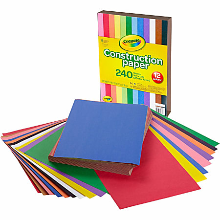 Crayola Construction Paper Assorted Colors 9 x 12 Pack Of 240 - Office ...