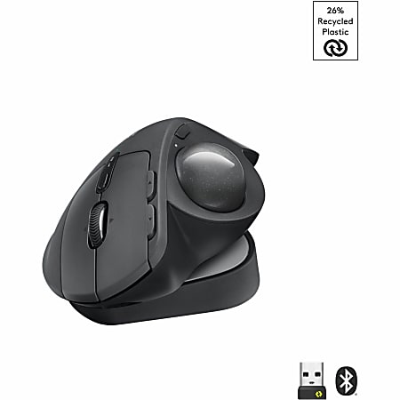 Logitech MX Ergo S Plus Advanced Wireless Trackball Mouse Graphite ...