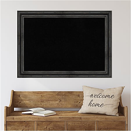 Amanti Art Cork Bulletin Board 41 x 29 Black Rustic Pine Black Wood ...