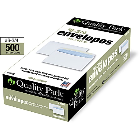 Quality Park 6 Business Envelopes Security Gummed Seal White Box Of 500 ...