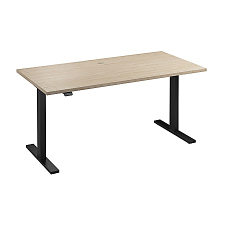 Bush Business Furniture Move 60 Series 60 W Height Adjustable Standing Desk Natural ElmBlack Standard Delivery Office Depot
