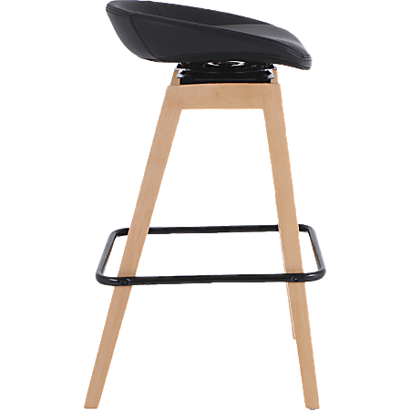 Lorell Modern Low Back Bar Stool Black - Office Depot